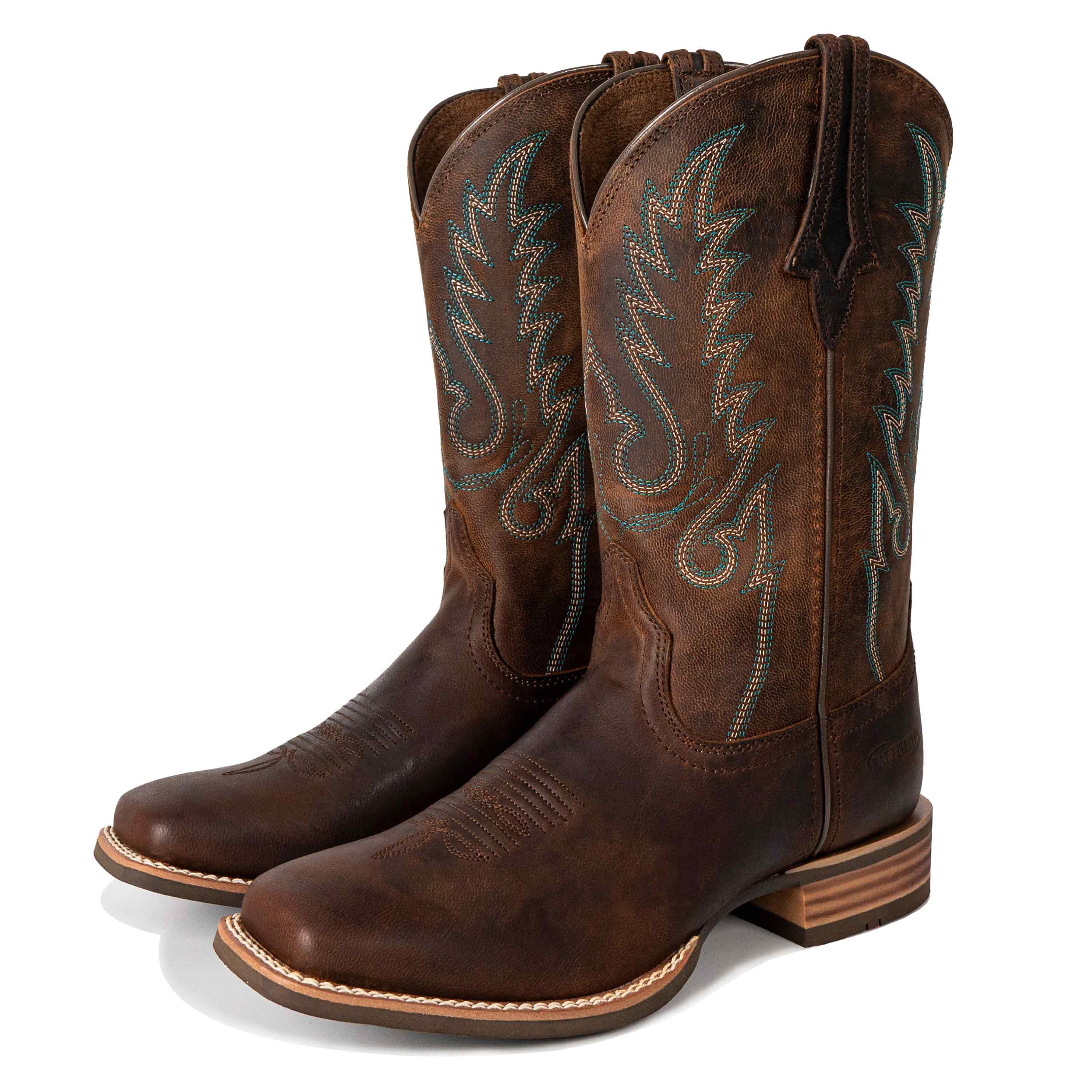 Palitutu BRIANA Women's Western Cowgirl Boots - Full Grain Leather, Sq ...